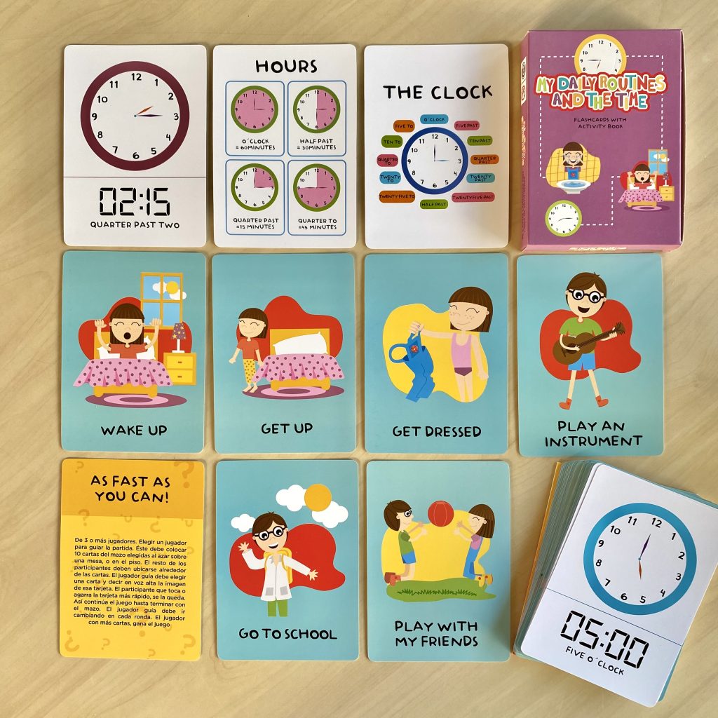 Tarjetas MY DAILY ROUTINE AND THE TIME – REDIDAC